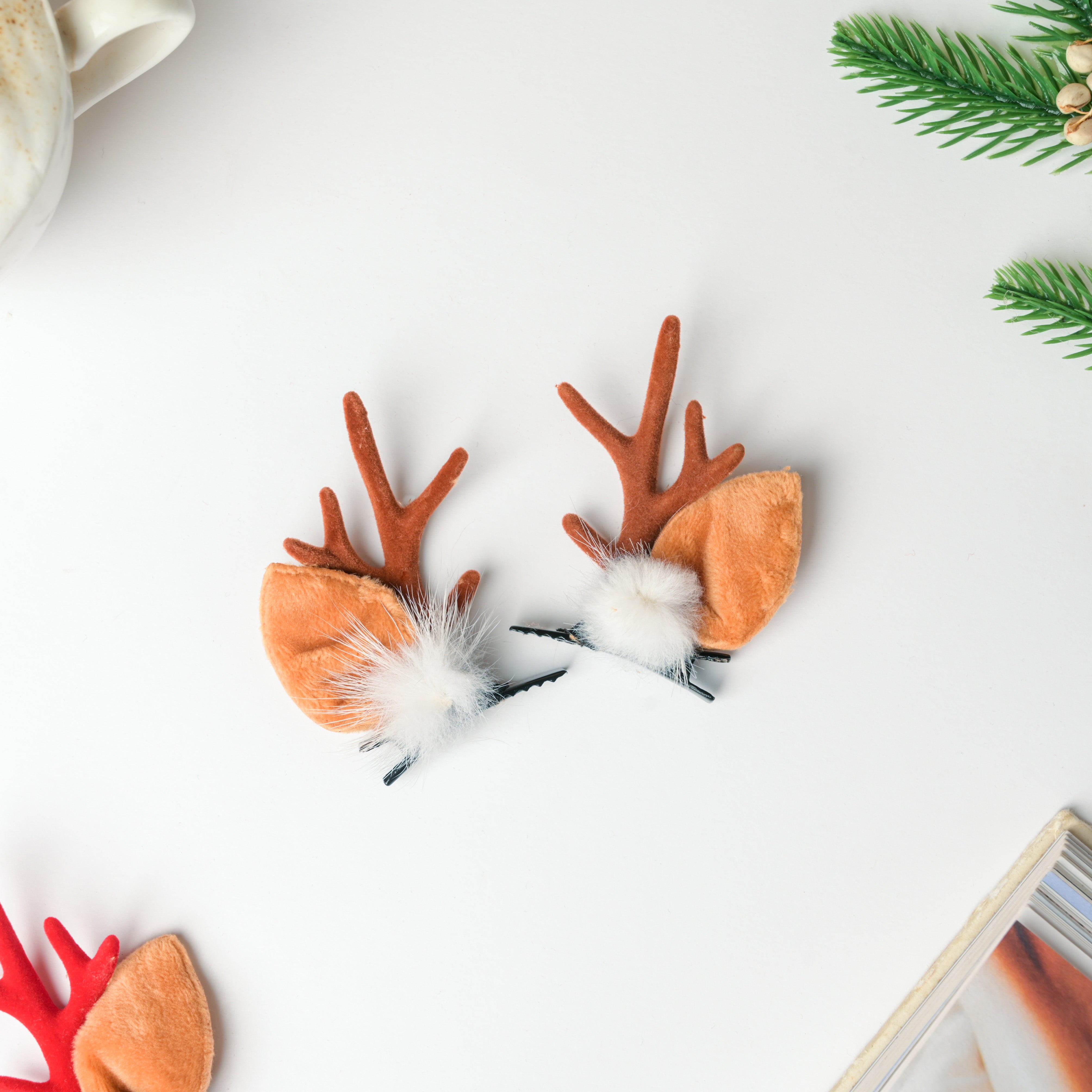 Ears Of Reindeer Christmas Hairpin Set of 2 Online - Premium Hair ...