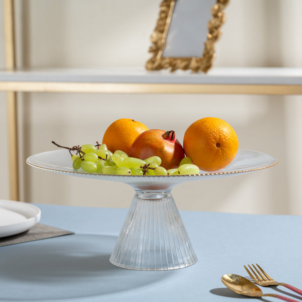 Sleek Glass Cake Stand 13 inch