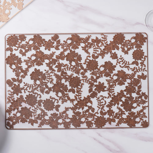 Floral Dining Cotton Printed Table Mat Royal Blue Set Of 2 | Nestasia