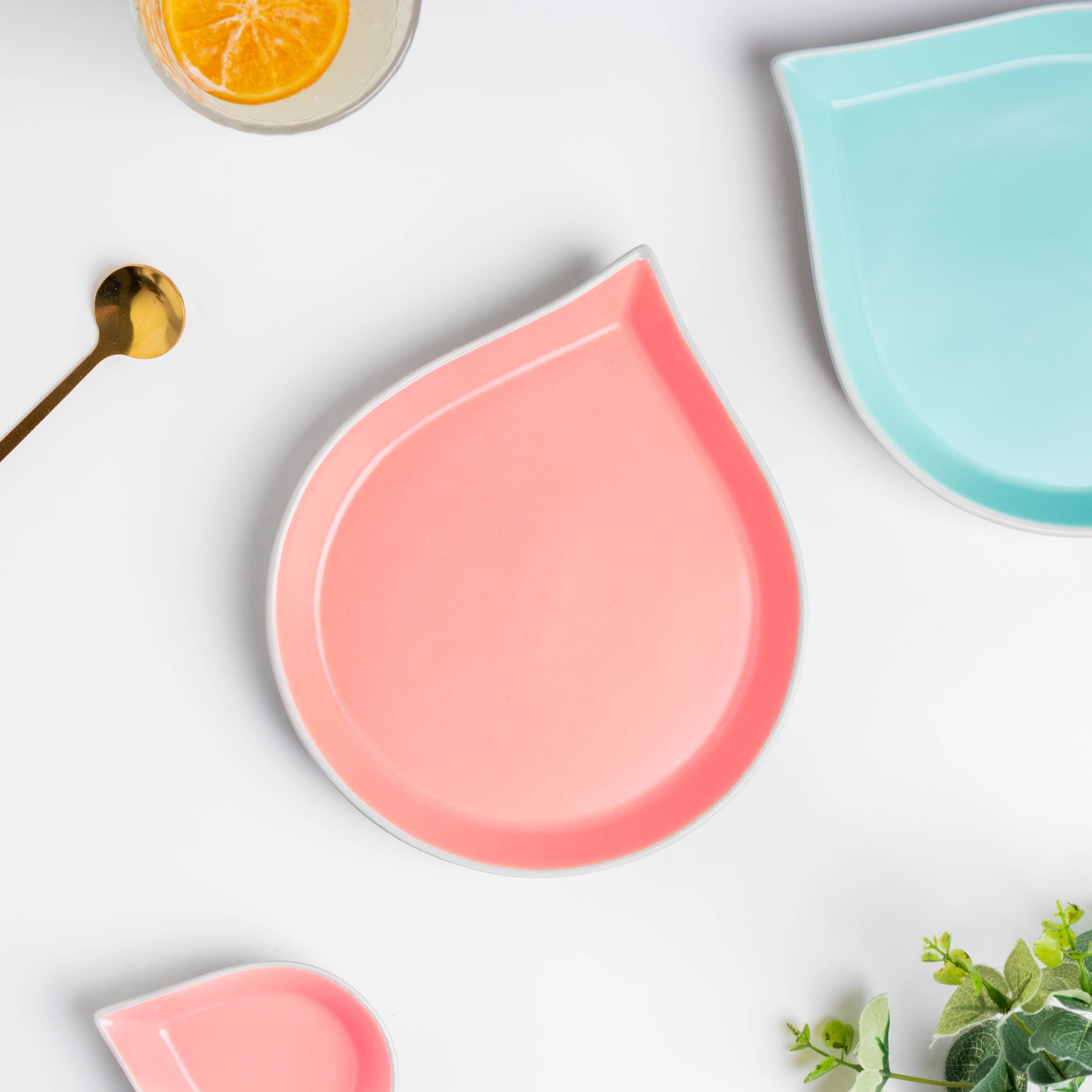 Dew Pink Snack Plate 8 Inch Online - Premium Snack Plate | Nestasia