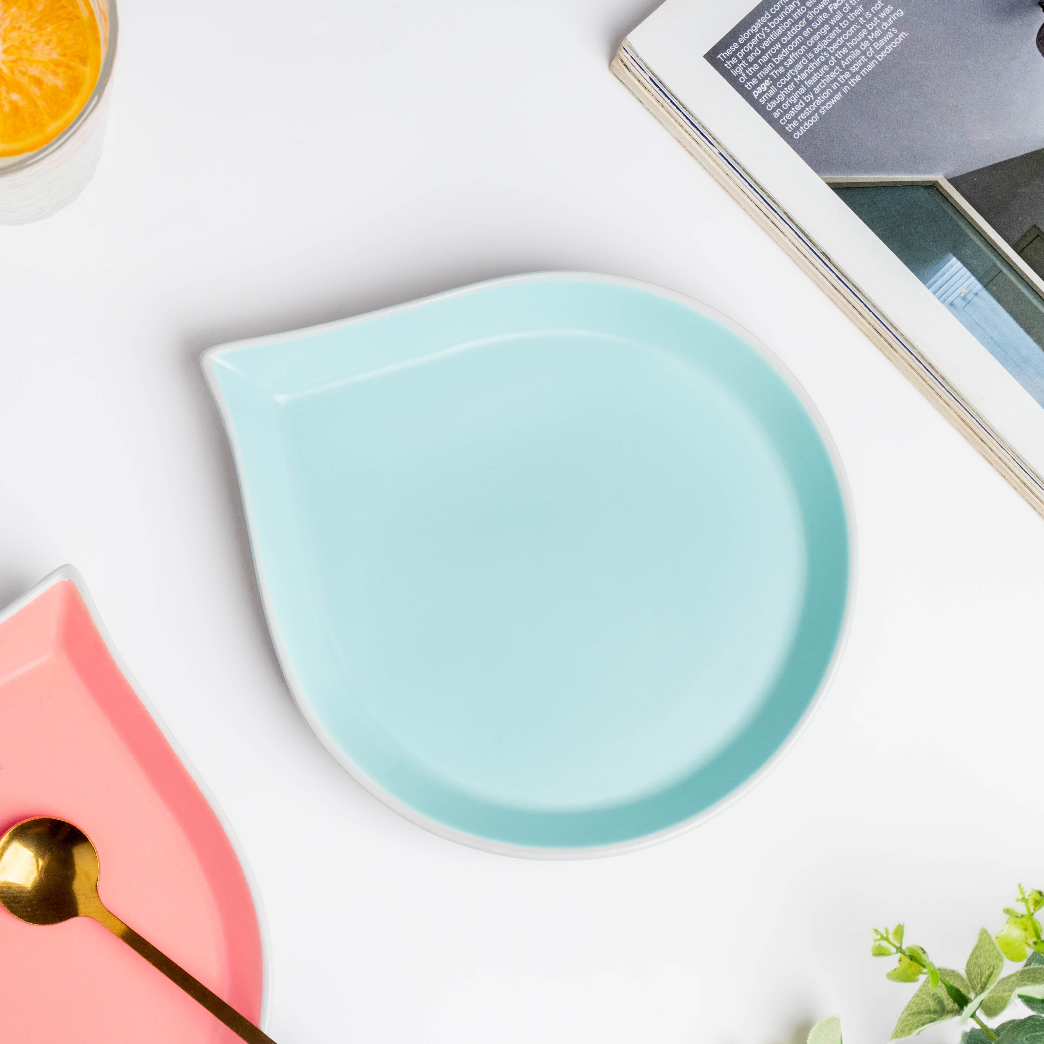 Dew Blue Snack Plate 7 Inch Online - Premium Snack Plate | Nestasia