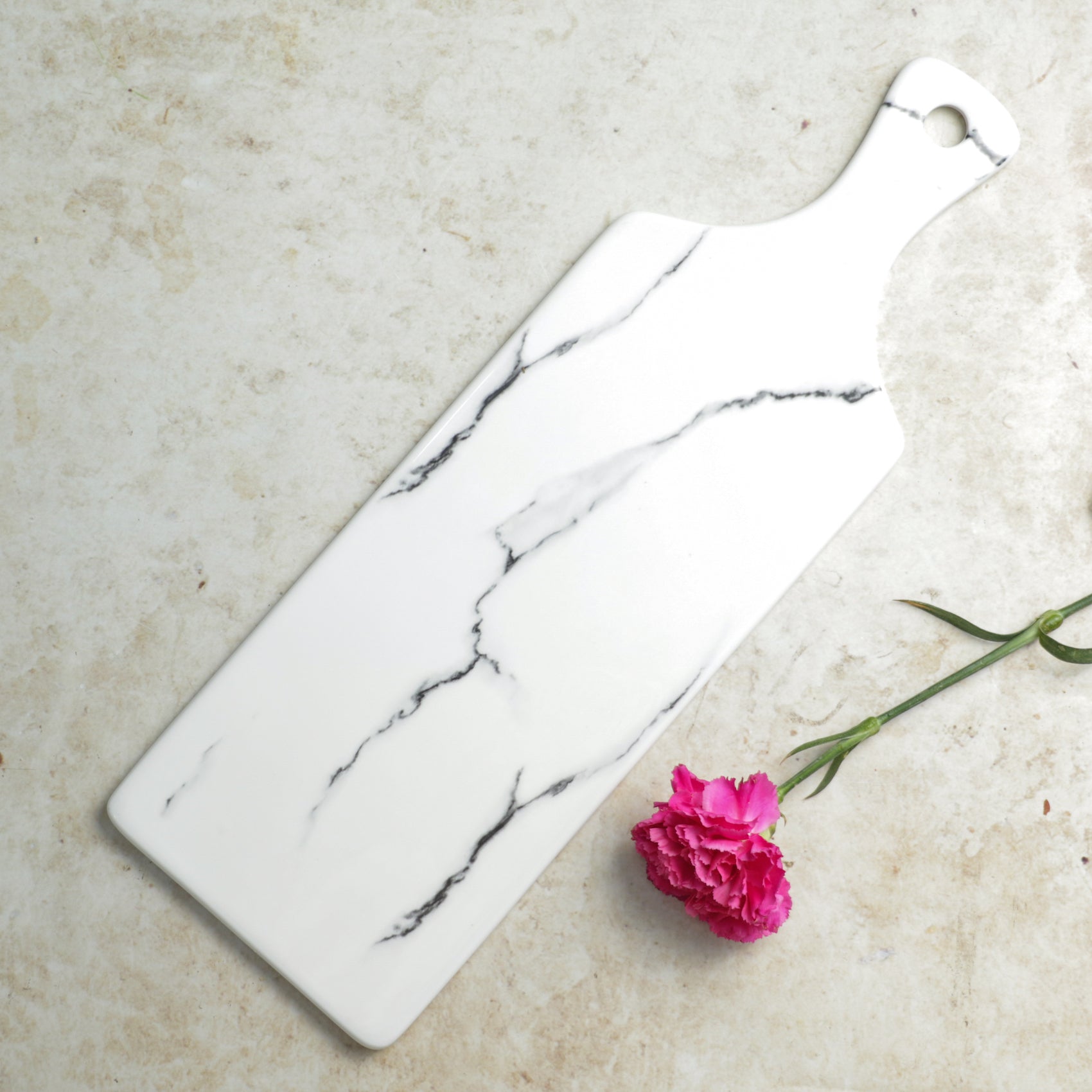 Rectangle Marble Platter White