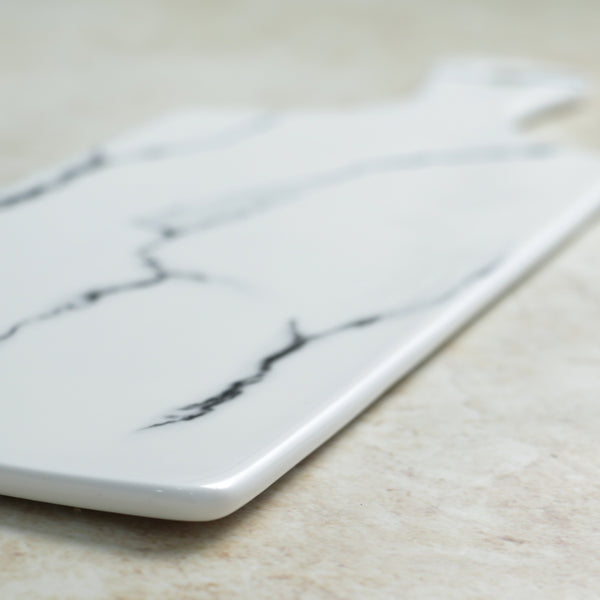Rectangle Marble Platter White
