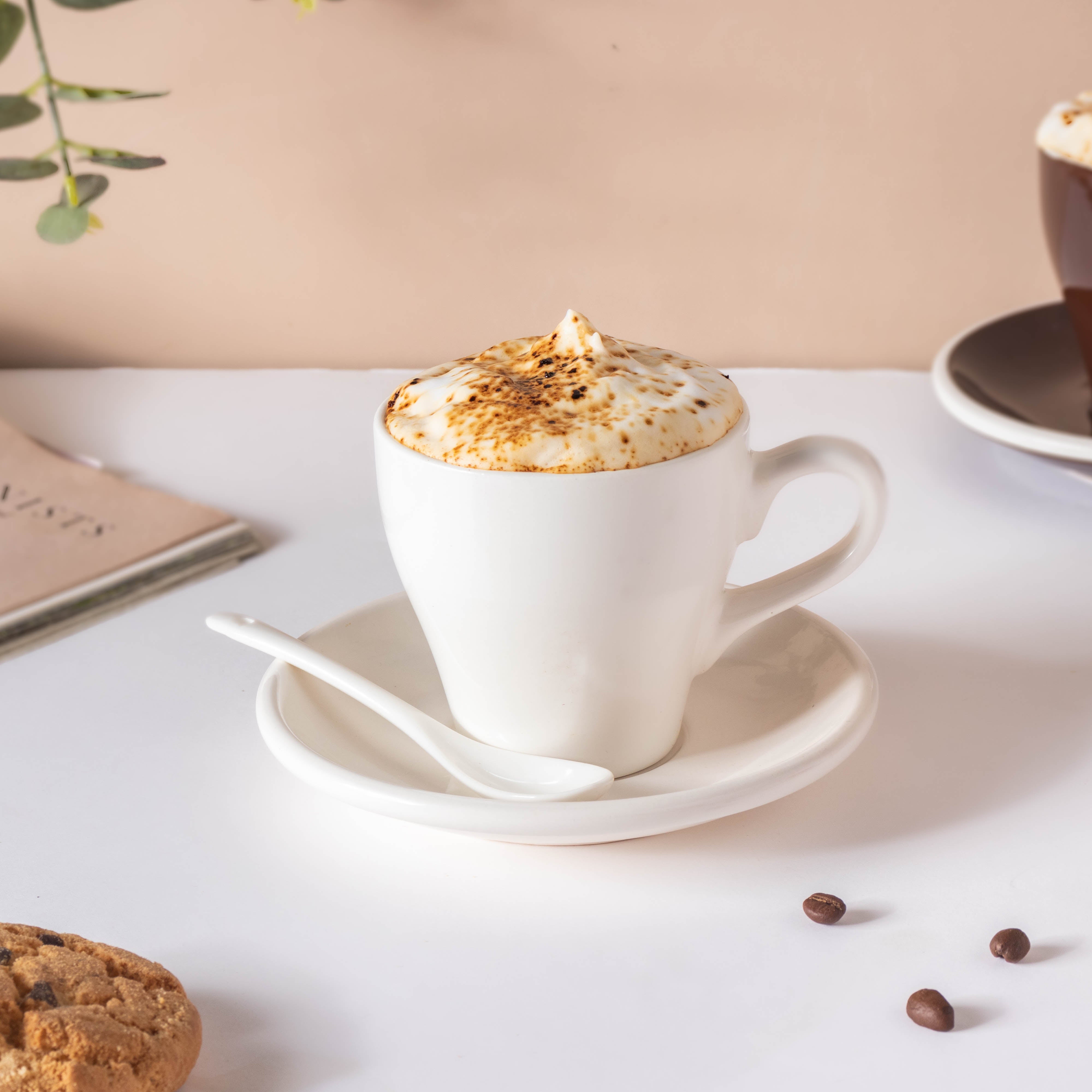 Glazed Ceramic White Cup Set 150 ml Online - Premium Tea Cup | Nestasia