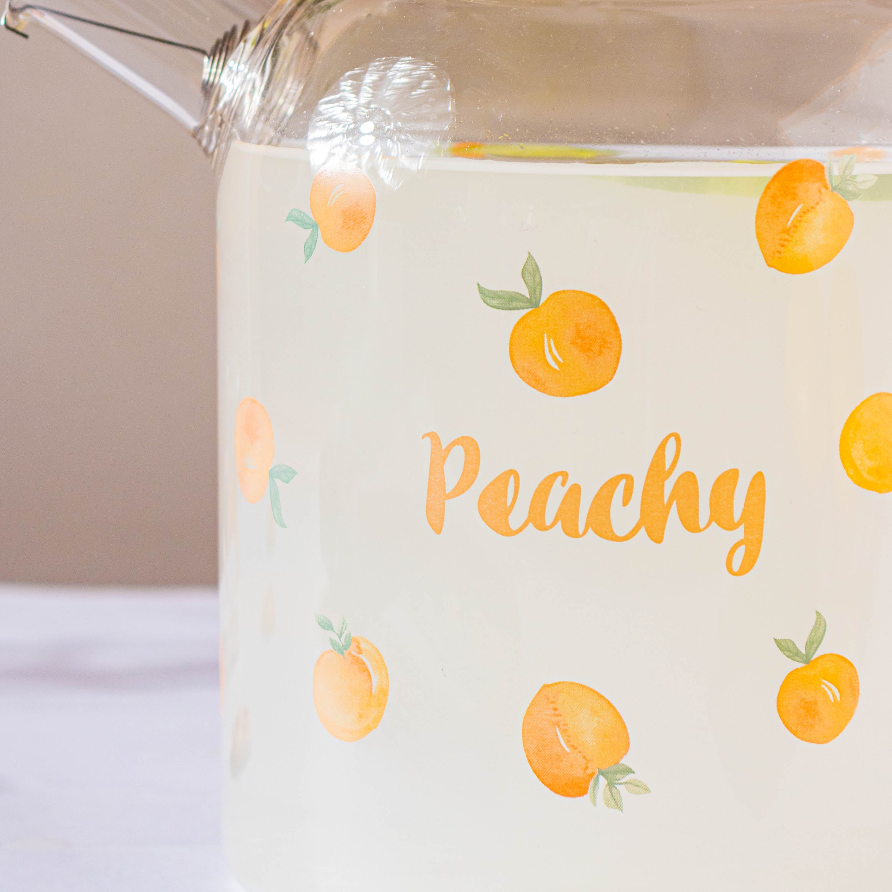 Peach Glass Teapot Large Orange