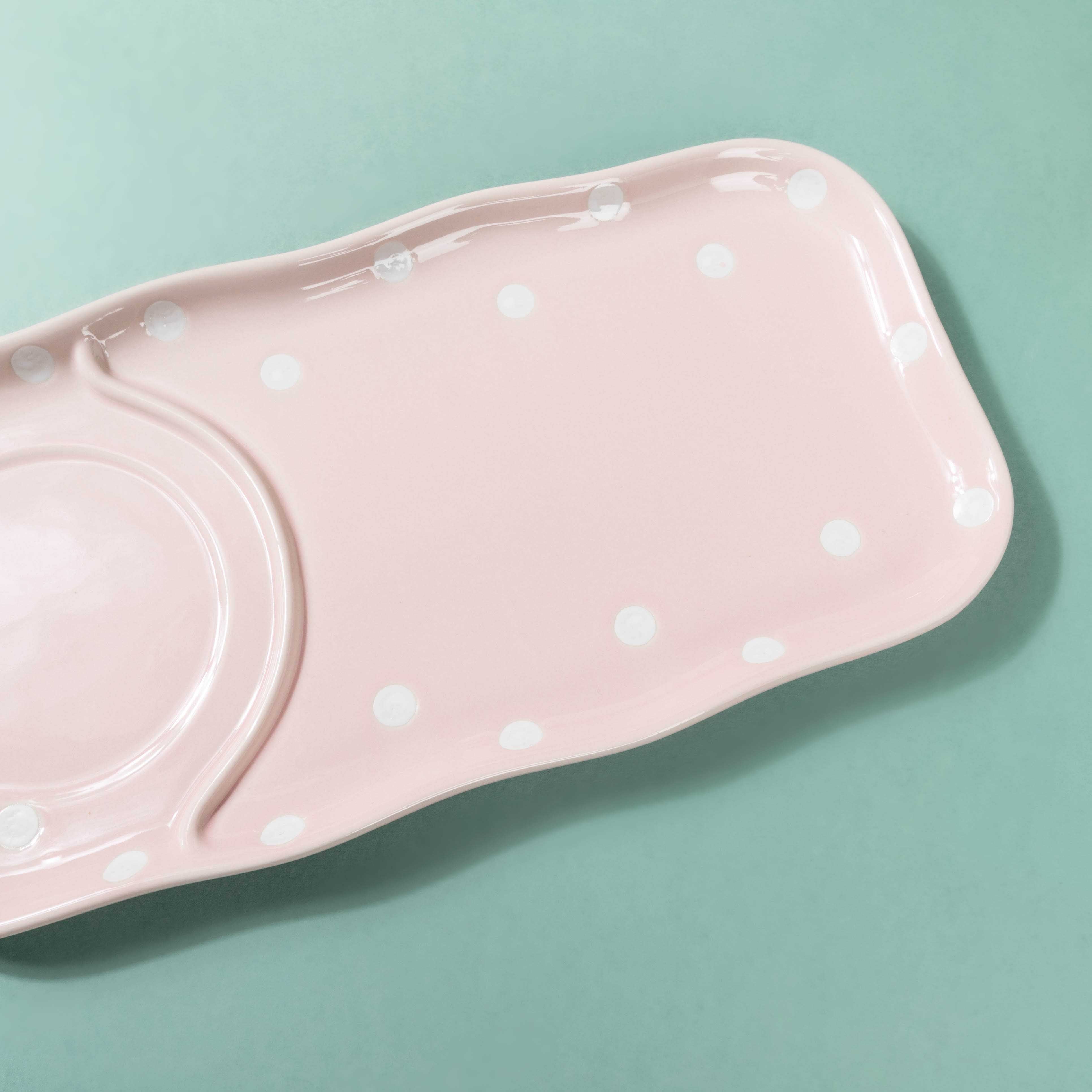 Dots Soup Plate Pink