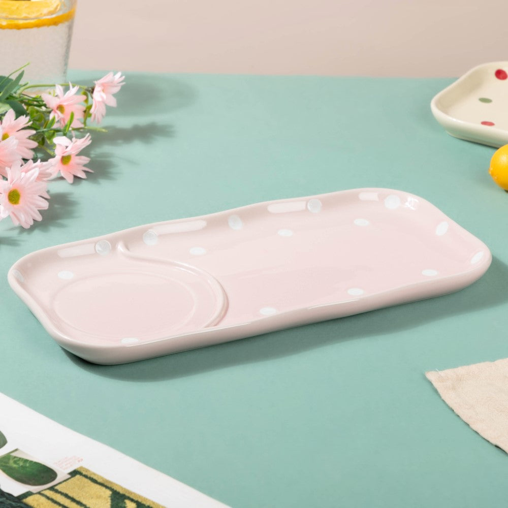 Dots Soup Plate Pink Online - Premium Platter | Nestasia