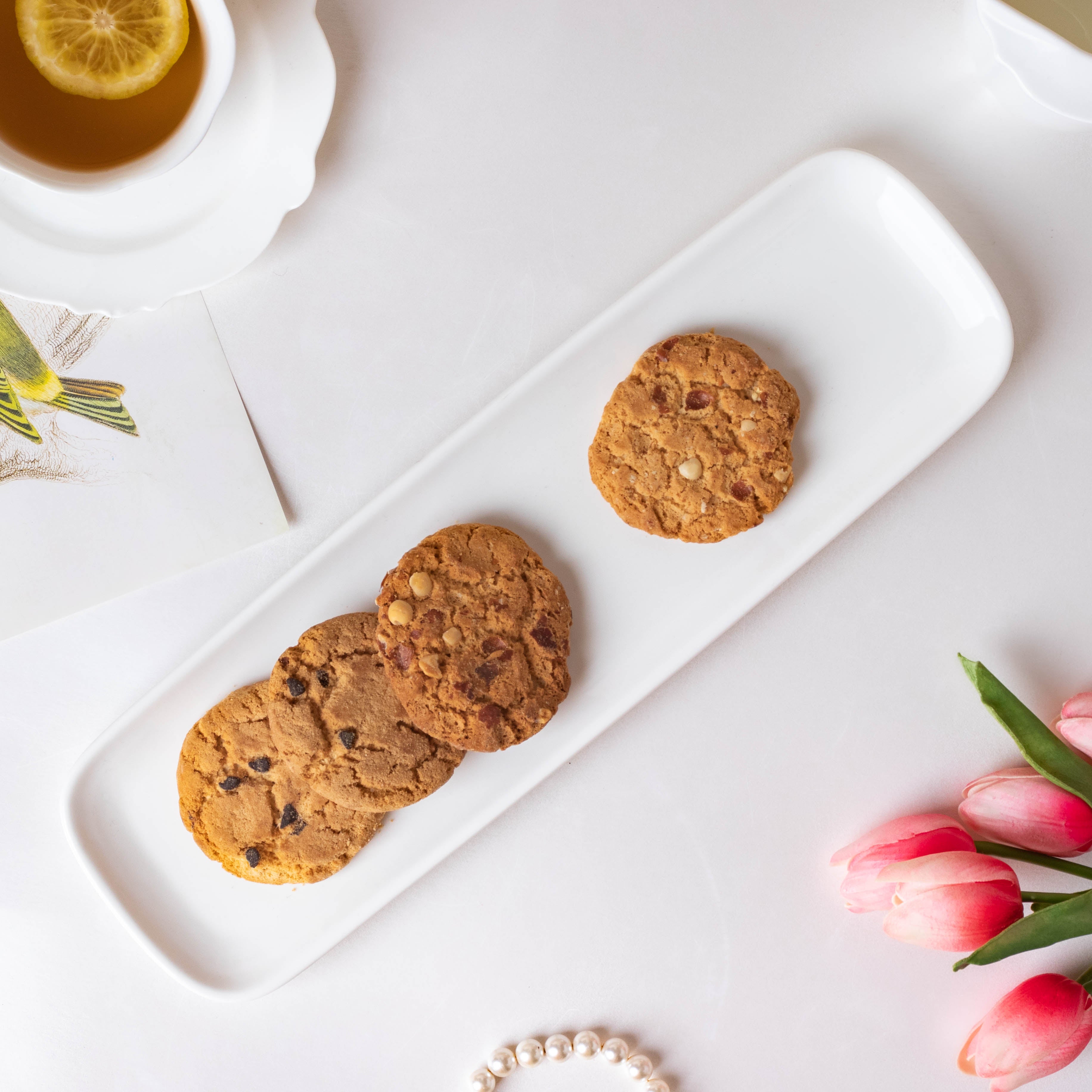 Serena Snowy White Long Platter 14 Inch Online - Premium Platter | Nestasia