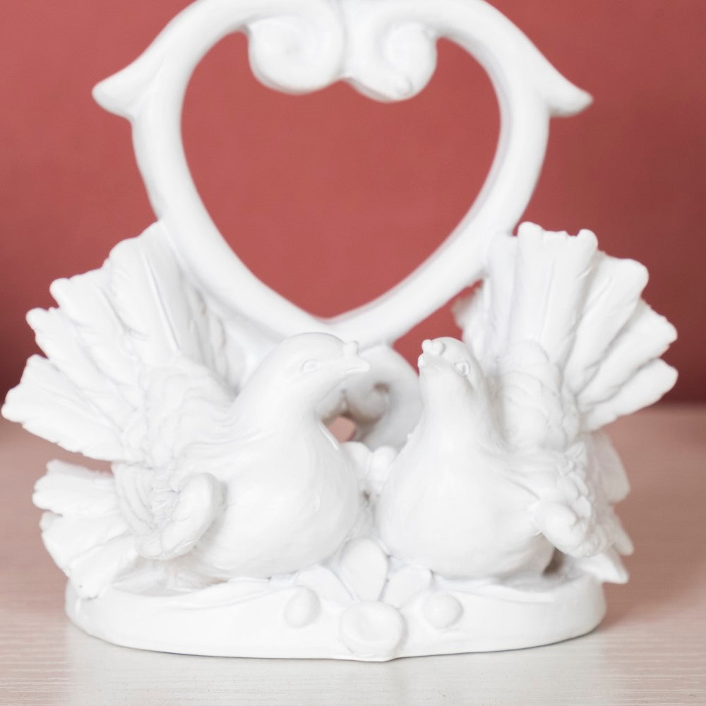 Birds Of Love Showpiece White