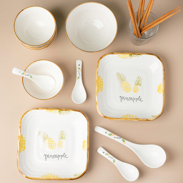 Pineapple 16 piece Soup Set For 4