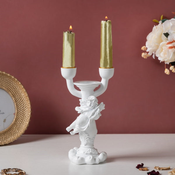 Vintage Angel Decor Showpiece With Candle Stand