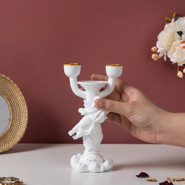 Vintage Angel Decor Showpiece With Candle Stand