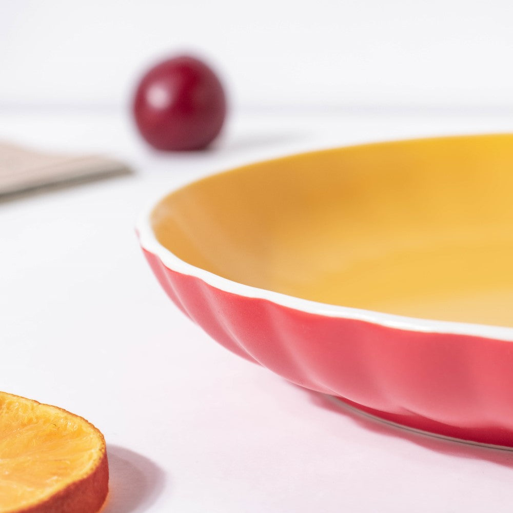 Chrome Snack Plate Red 7.5 inch Online - Premium Snack Plate | Nestasia