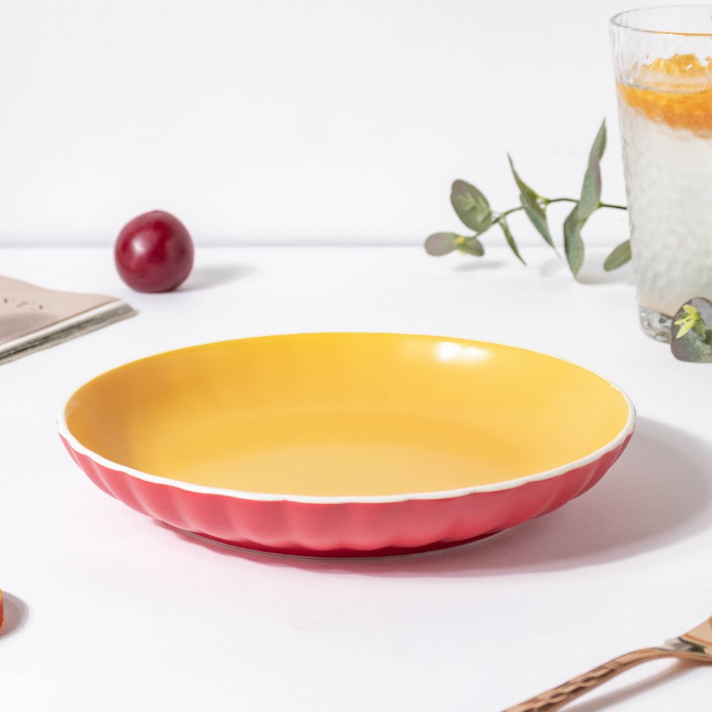 Chrome Snack Plate Red 7.5 inch Online - Premium Snack Plate | Nestasia