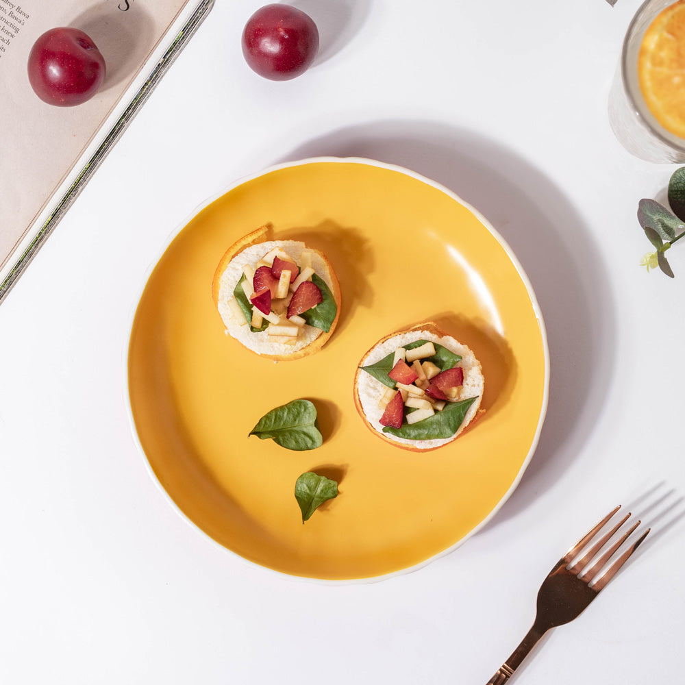 Chrome Snack Plate Red 7.5 inch Online - Premium Snack Plate | Nestasia