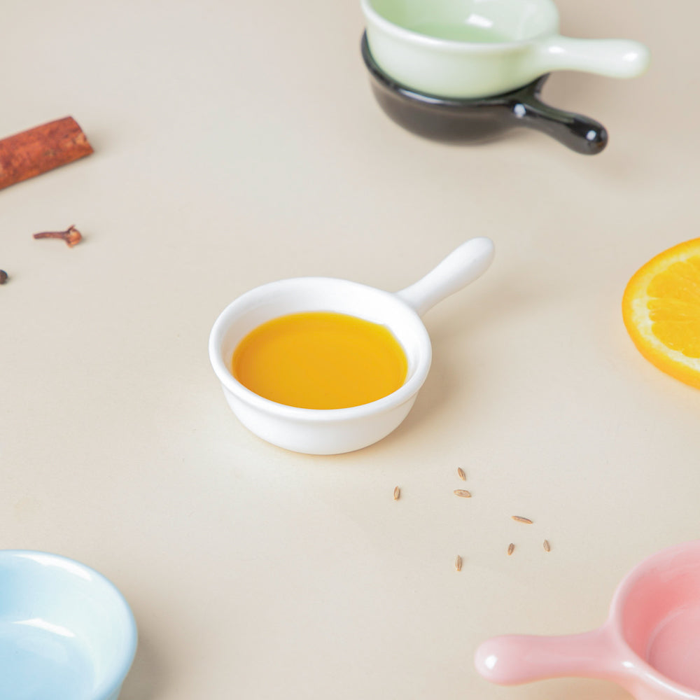 Munch Mania Dip Bowl With Handle White 30 ml Online - Premium Dip Bowl ...