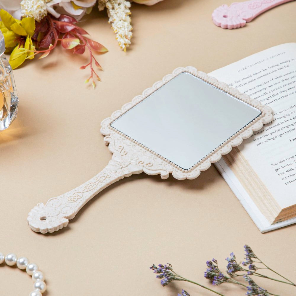 Vintage Classic Hand Mirror Ivory