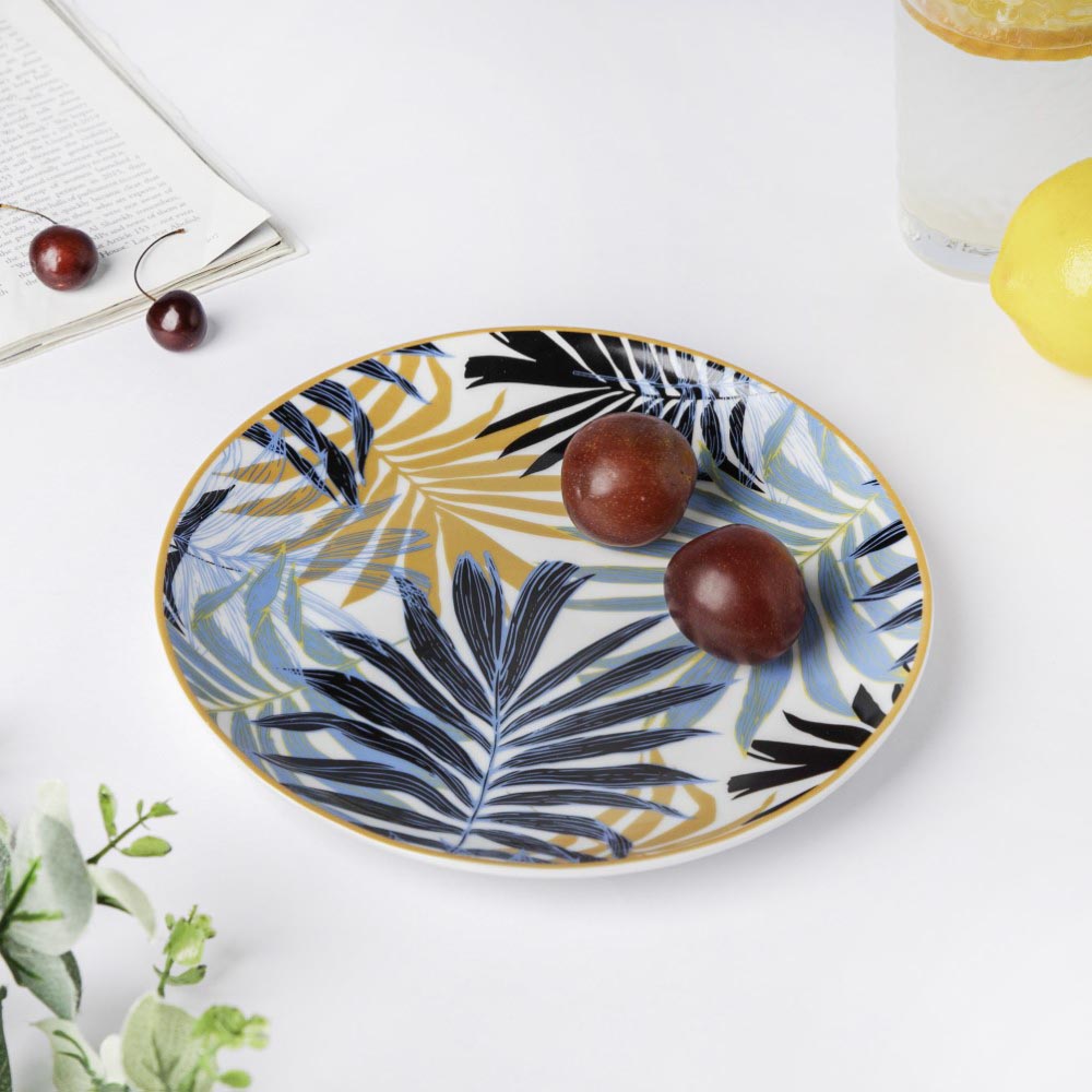 Areca Decal Ceramic Snack Plate 8 Inch Online - Premium Snack Plate ...
