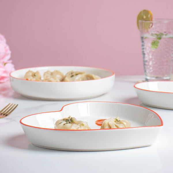 Floral Heart Plates Set of 5