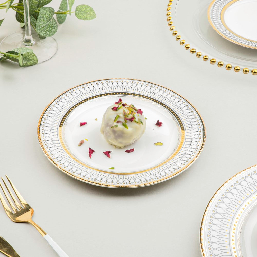Gold Detailed Glam Quarter Plate 8 Inch Online - Premium Snack Plate ...