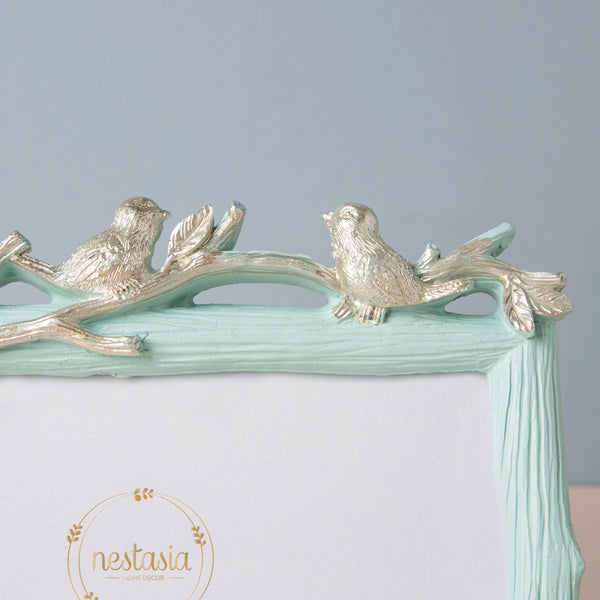 Nestling Birds Green Photo Frame
