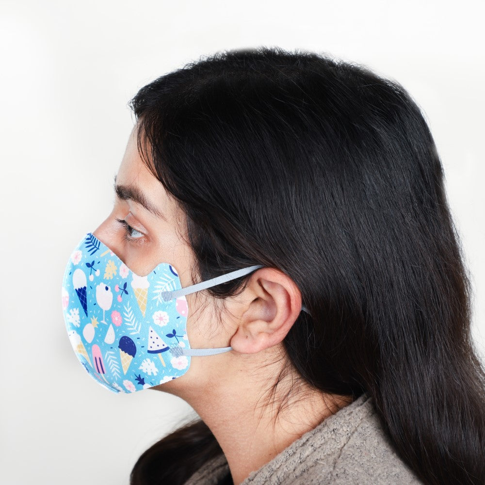 Tropical Vibes Face Mask With Adjustable Straps Blue Set Of 2 Online ...