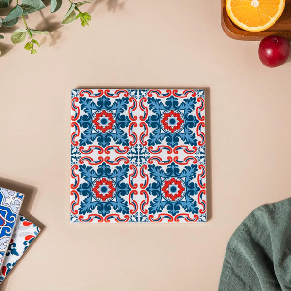 Turkish Patterned Ceramic Square Trivet