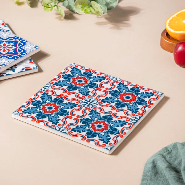 Turkish Patterned Ceramic Square Trivet