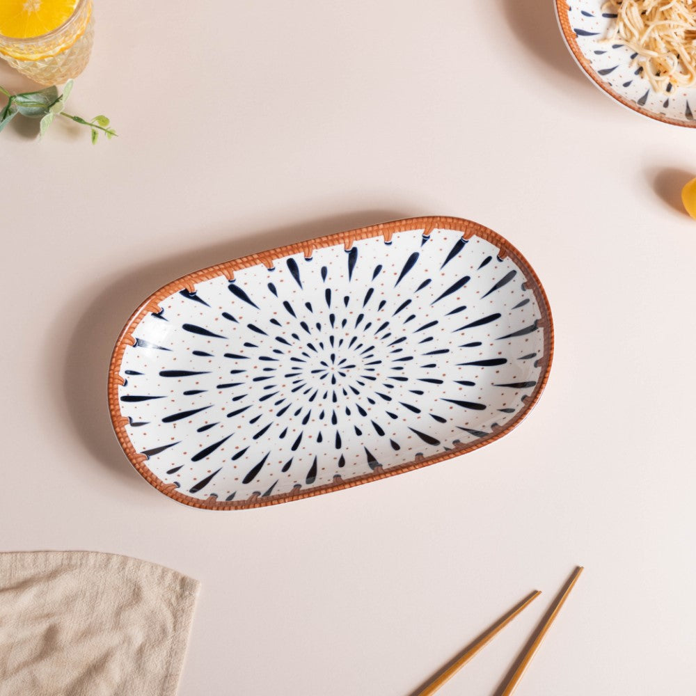 Dewdrop Ceramic Long Plate 11.5 Inch Online - Premium Platter | Nestasia