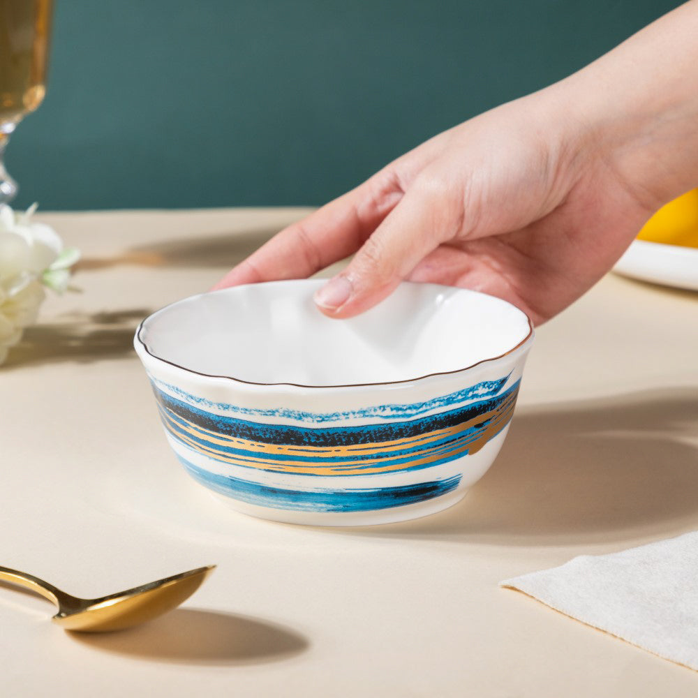 Ceramic Bowl With Wavy Rim 300 ml