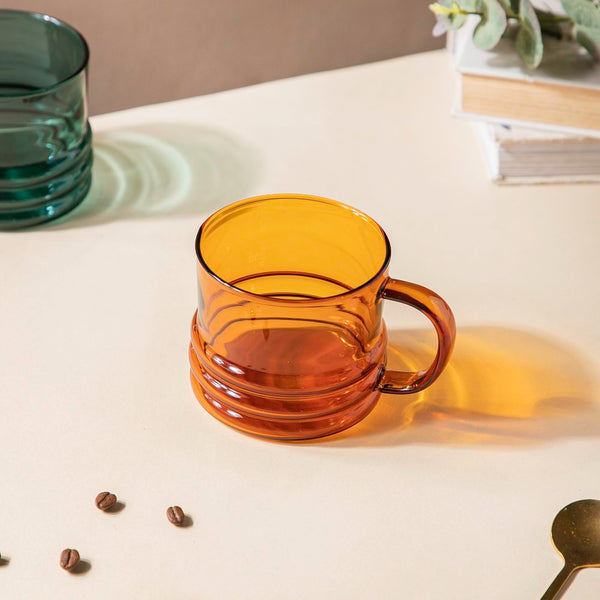 Amber Modern Glass Cup 350ml
