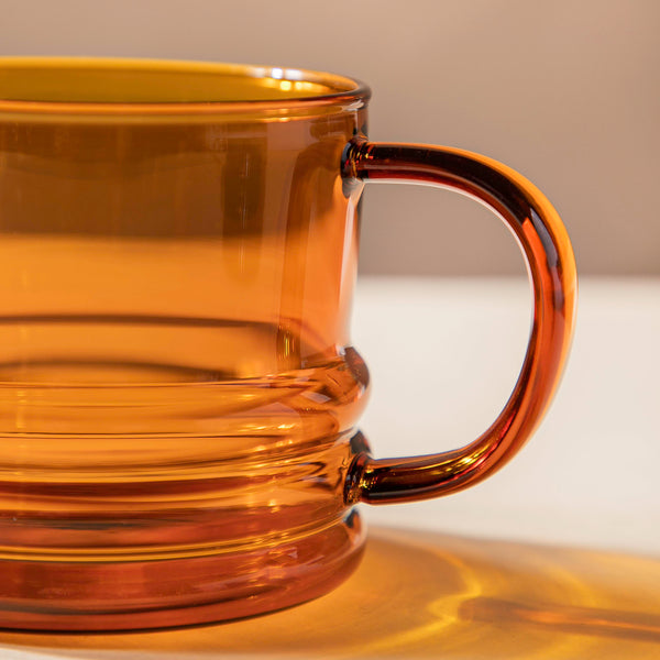 Amber Modern Glass Cup 350ml