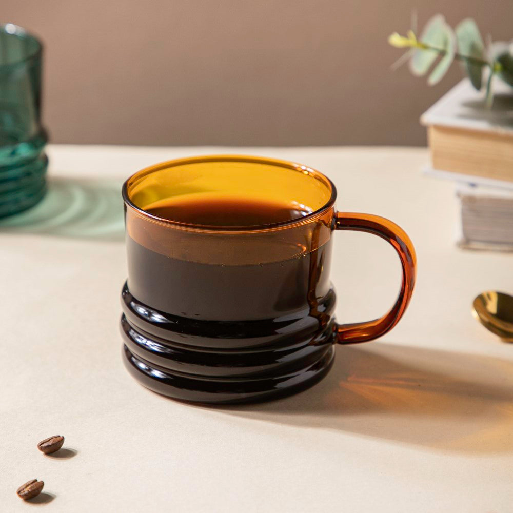 Amber Modern Glass Cup 350ml