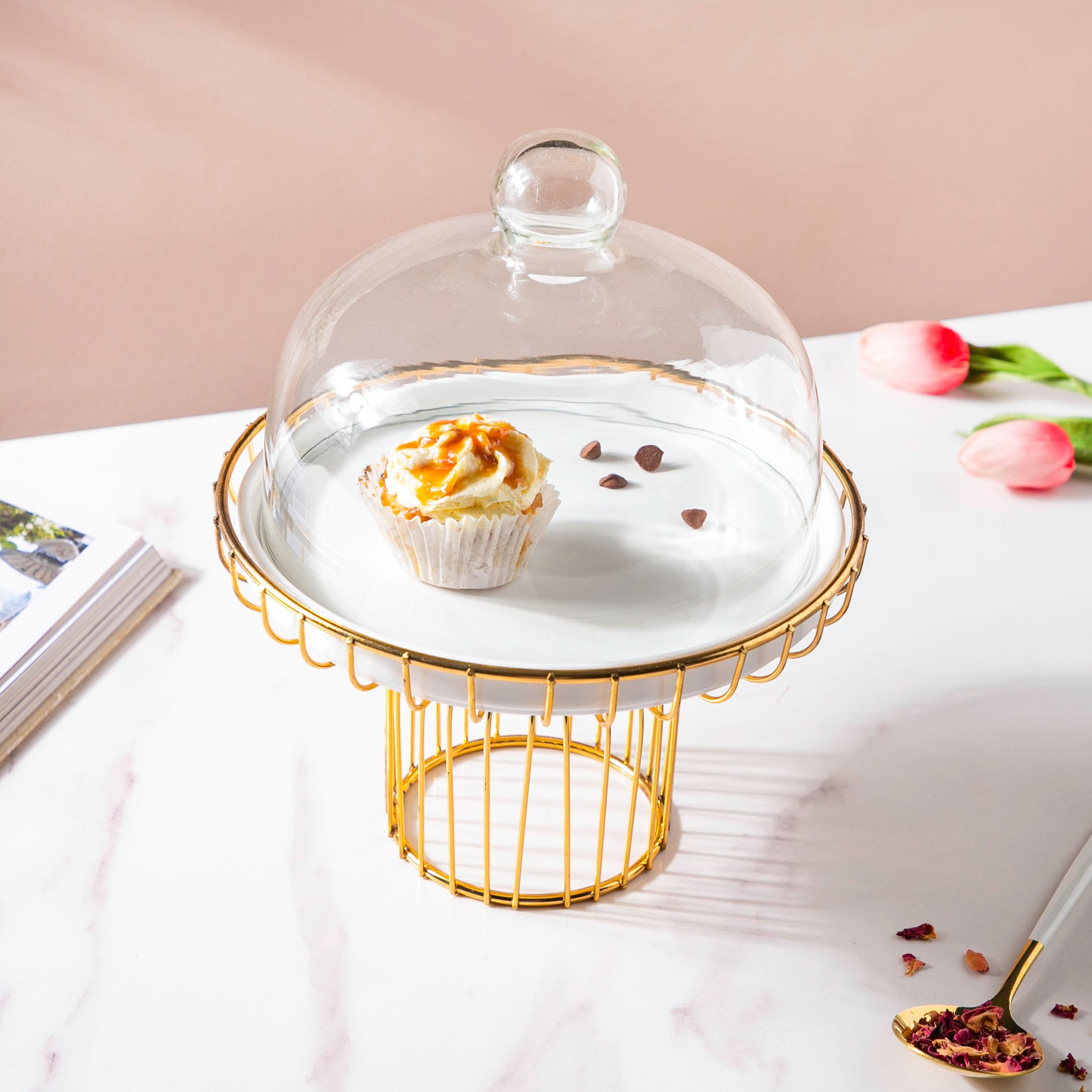 Metallic Cake Stand 8 inch Online - Premium Cake Stand | Nestasia