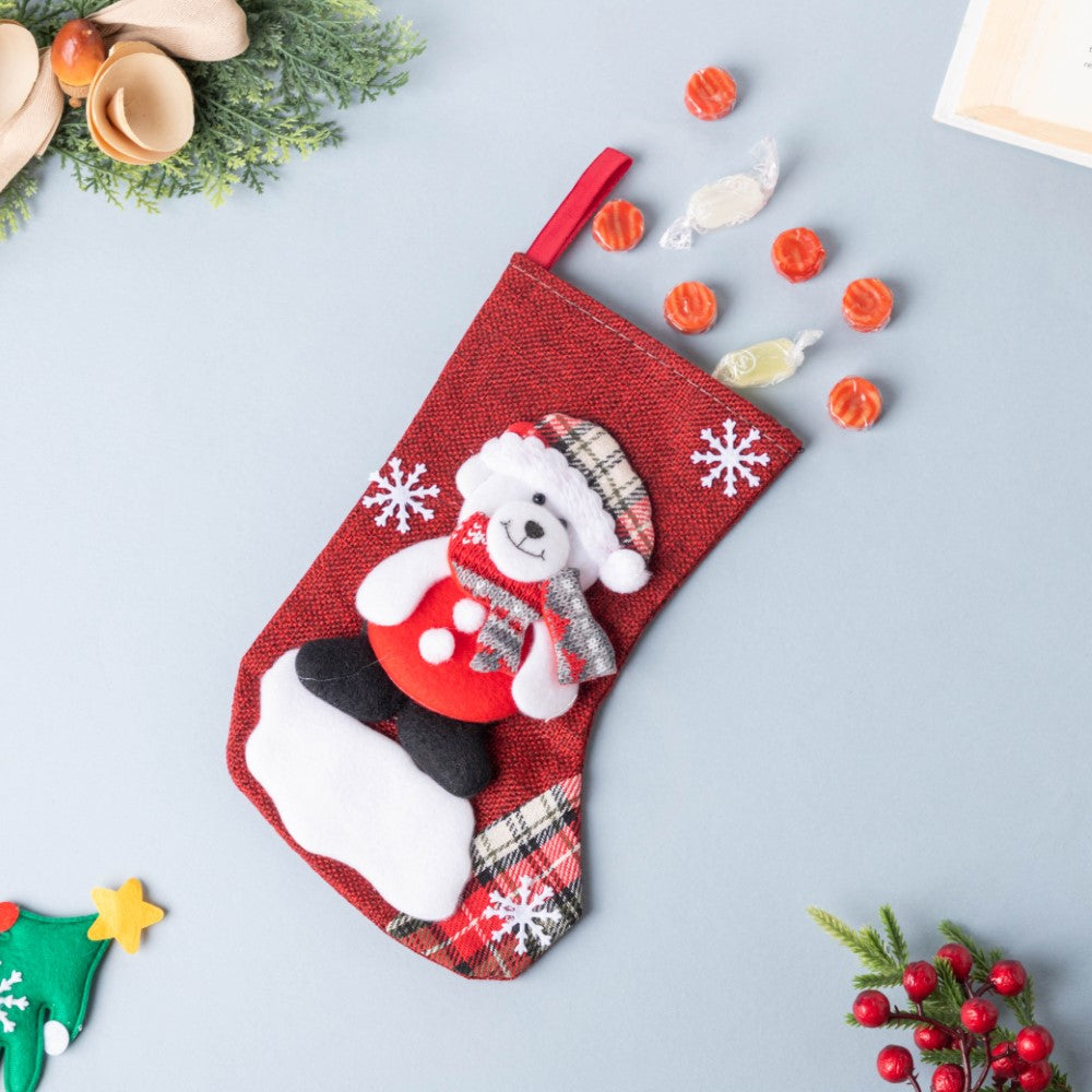 Christmas stocking - Teddy bear christmas stocking online | Nestasia