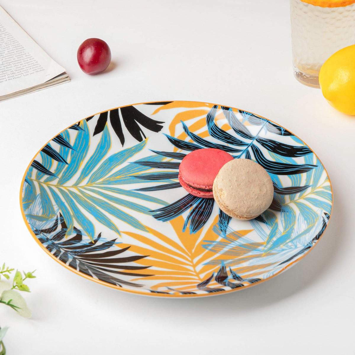 Areca Decal Ceramic Dinner Plate 10 Inch