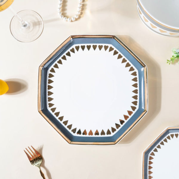 Heart Dinner Plate | Ceramic Plate with Heart Pattern