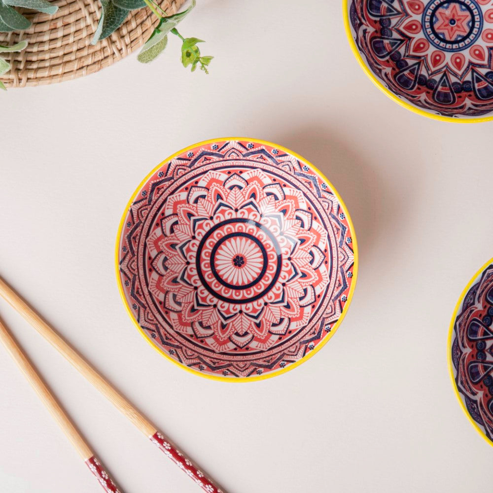 Mandala Ramen Bowl And Chopstick Multicolour Set Of 8 Online - Premium ...