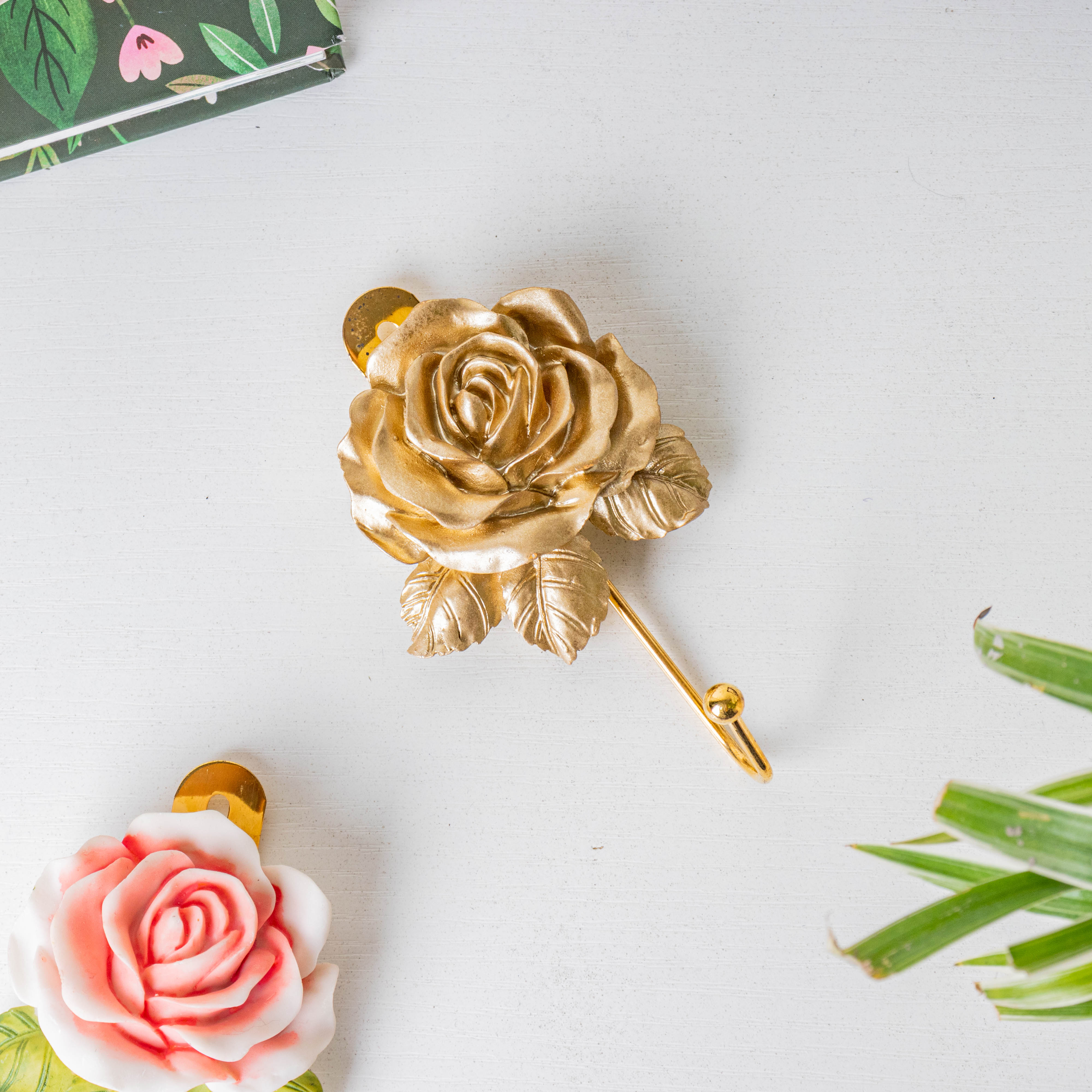 Golden Rose Hook Online - Premium Wall Hook | Nestasia
