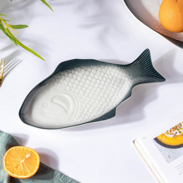 Ombre Fish Ceramic Platter Small
