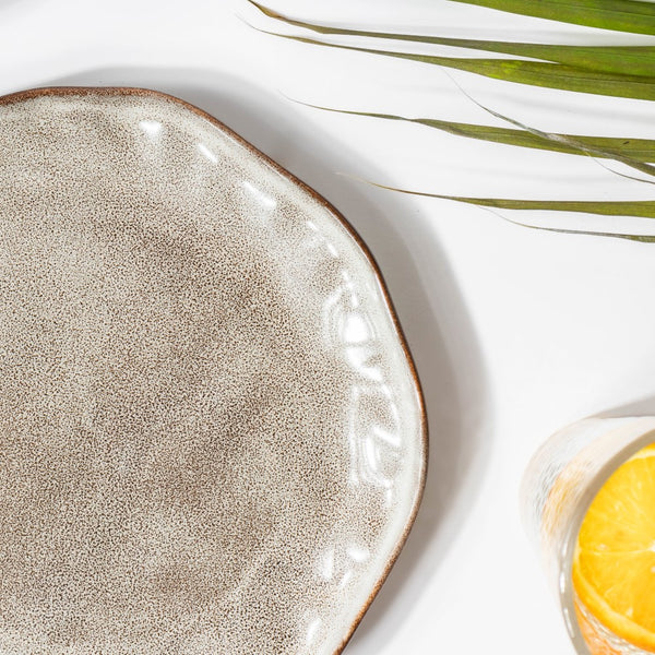 Eclectic Stoneware Snack Plate Grey 8 Inch