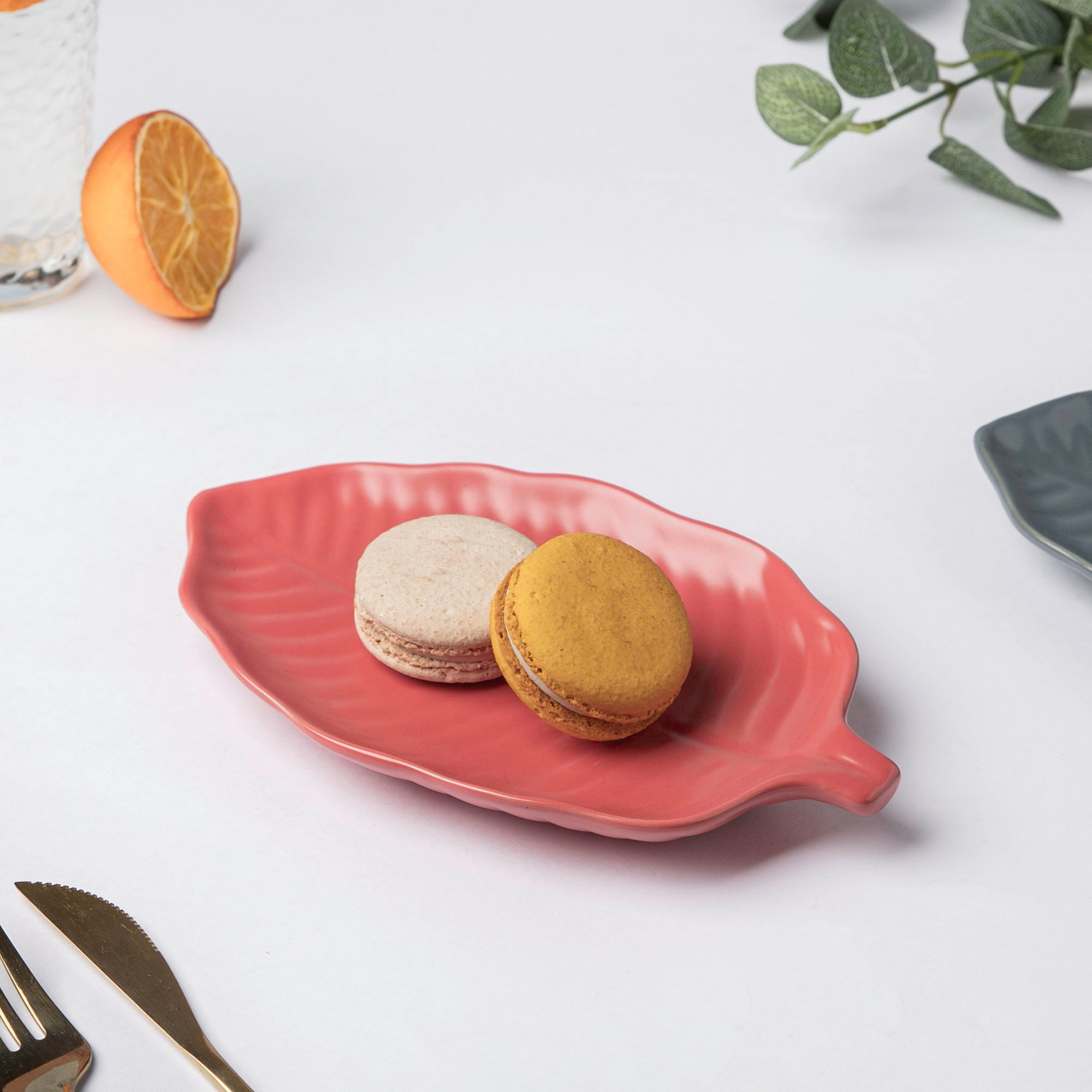 Autumn Pink Leaf Snack Plate 12 Inch Online - Premium Snack Plate ...