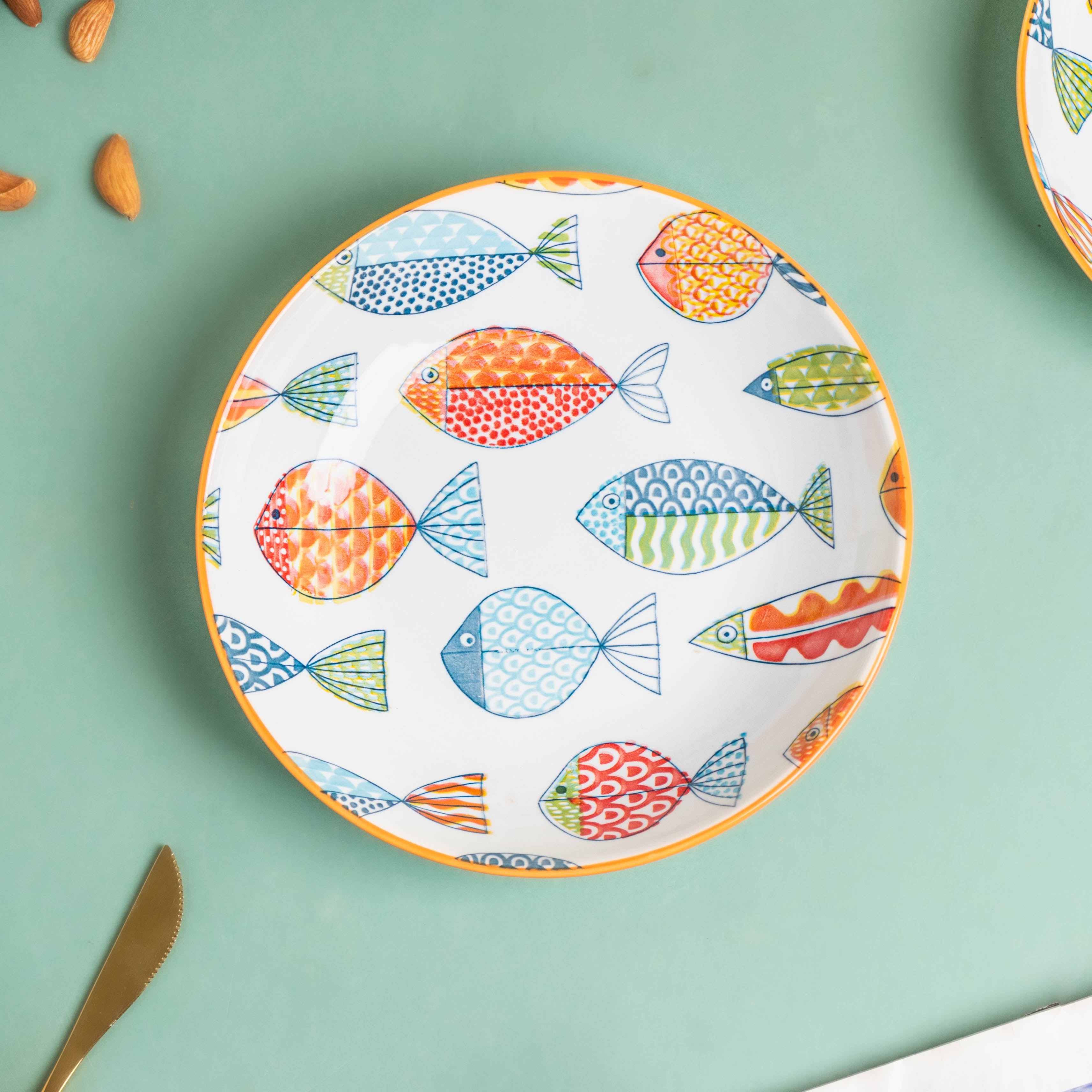 Ukiyo Ceramic Snack Plate 8 inch Online - Premium Snack Plate | Nestasia