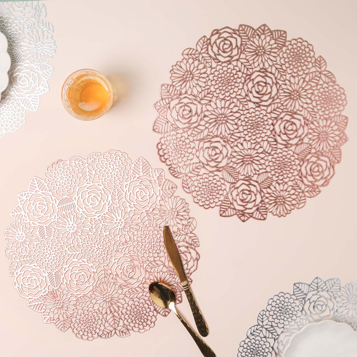 Rose Design Table Mat Set of 2