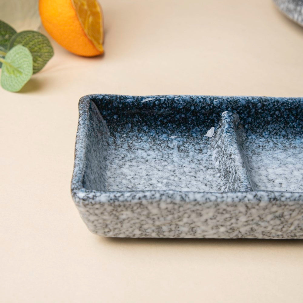 Pebble Glazed 3 Section Dip Plate