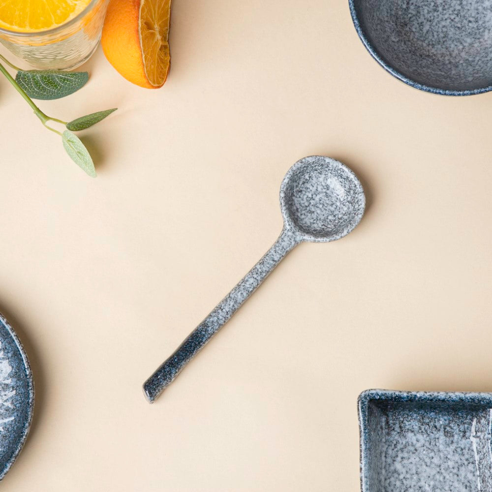 Pebble Glazed Ceramic Spoon Online - Premium Serving Spoon | Nestasia