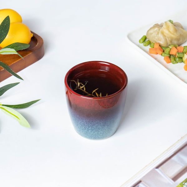 Ombre Mini Ceramic Cup Red And Blue 120 ml