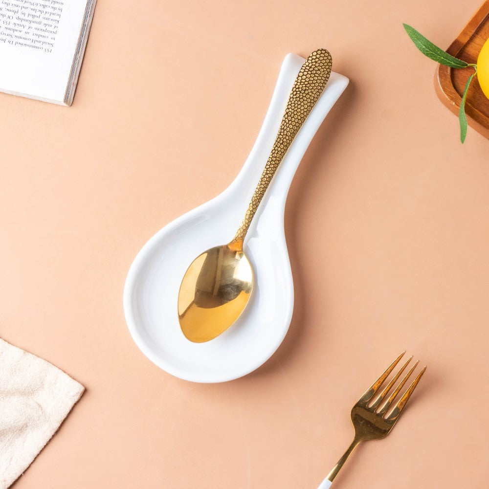 Ceramic Spoon Rest Classic White