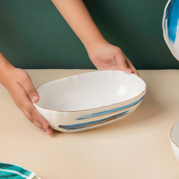 Oceanic Calm Blue Serving Bowl 10 Inch