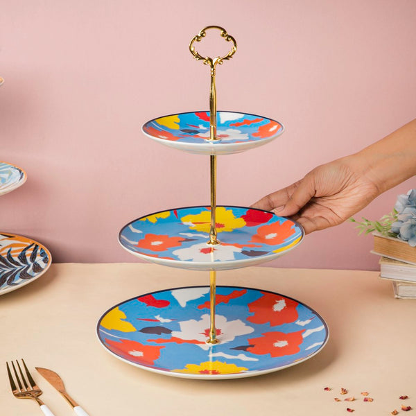 Floral Garden 3 Tier Cake Stand